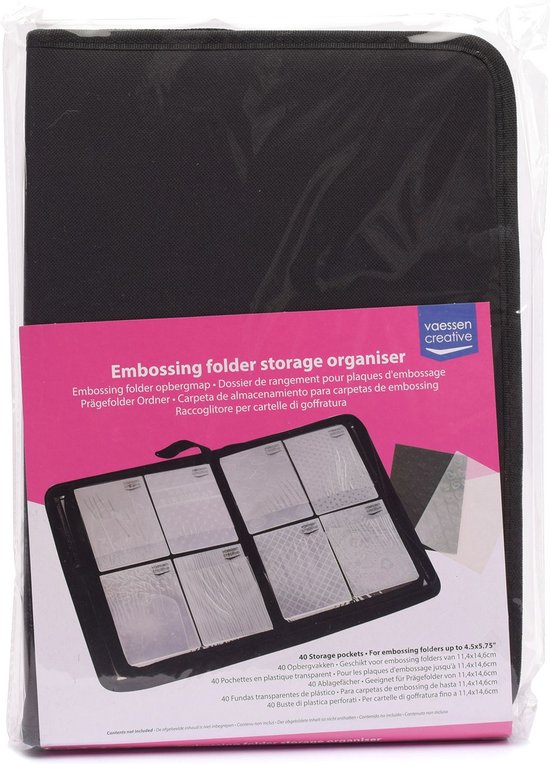 Vaessen Creative Embossing folders organizer - Zwart | bol.com
