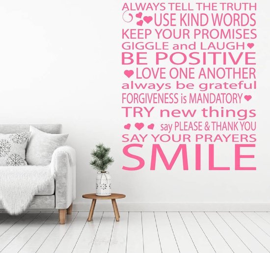 Muursticker Always Tell The Truth - Roze - 80 x 100 cm - woonkamer ...