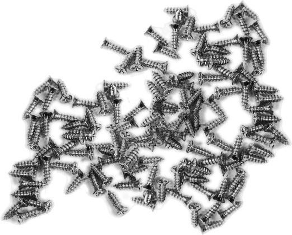 Set van 300 mini schroefjes (2.0x6 mm, verzonken, zilverkleur) | bol.com