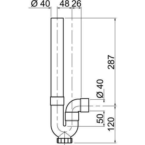 Wirquin Sifon voor wasmachine - PVC - Ø 40 mm | bol