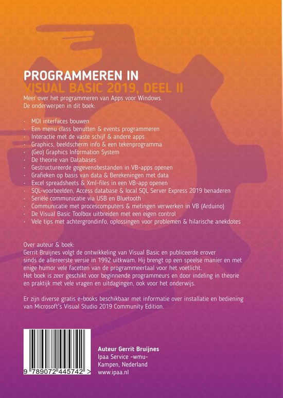 Programmeren in Visual Basic 2019, Deel II, Gerrit Bruijnes ...