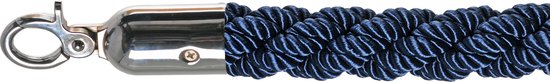 Afzetkoord - Sluiting: zilver (RVS) - Luxe koord: blauw | bol