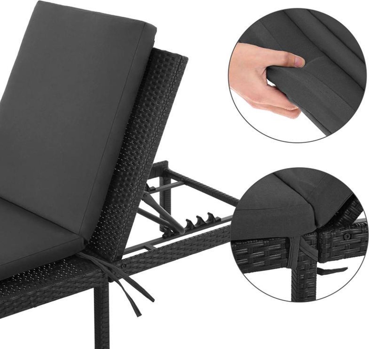 MIRA Home - Ligbed - Zonnebank met 5 cm dikke matras - Verstelbare ...