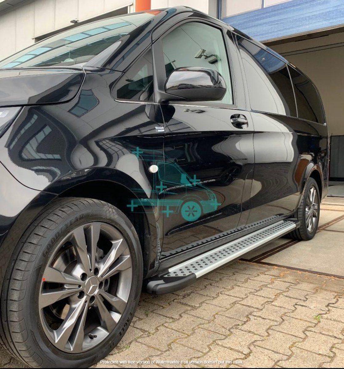 Treeplanken Mercedes Vito Aluminium & Zwart | Mercedes Vito 2003+ 2014 ...