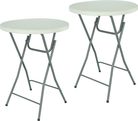 2x Statafel + Grijze Statafelrok x 2 – 80 cm Dia x 110 cm hoog – Cocktailtafel – Hoge... | bol.com