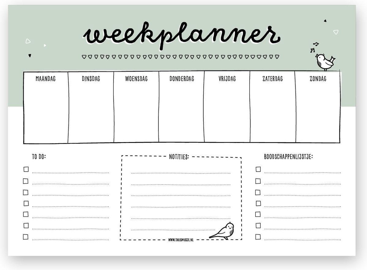 bol.com | Weekplanner | notitieblok A4 | familieplanner | werkplanner ...