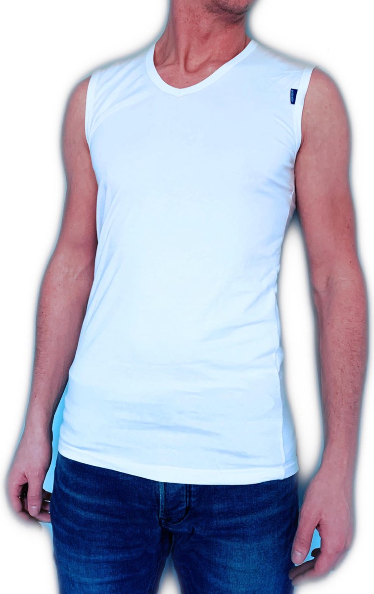 Embrator mannen Tank-Top met V-hals wit maat M | bol.com
