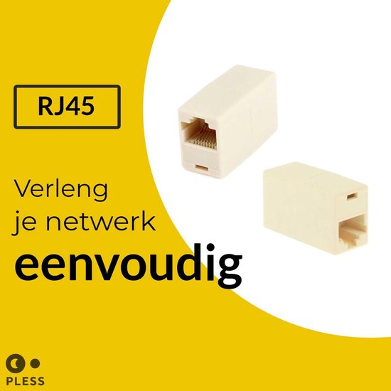 4x UTP - RJ45 Netwerk Ethernet Internet Kabel Verlengstukje Koppelstuk ...