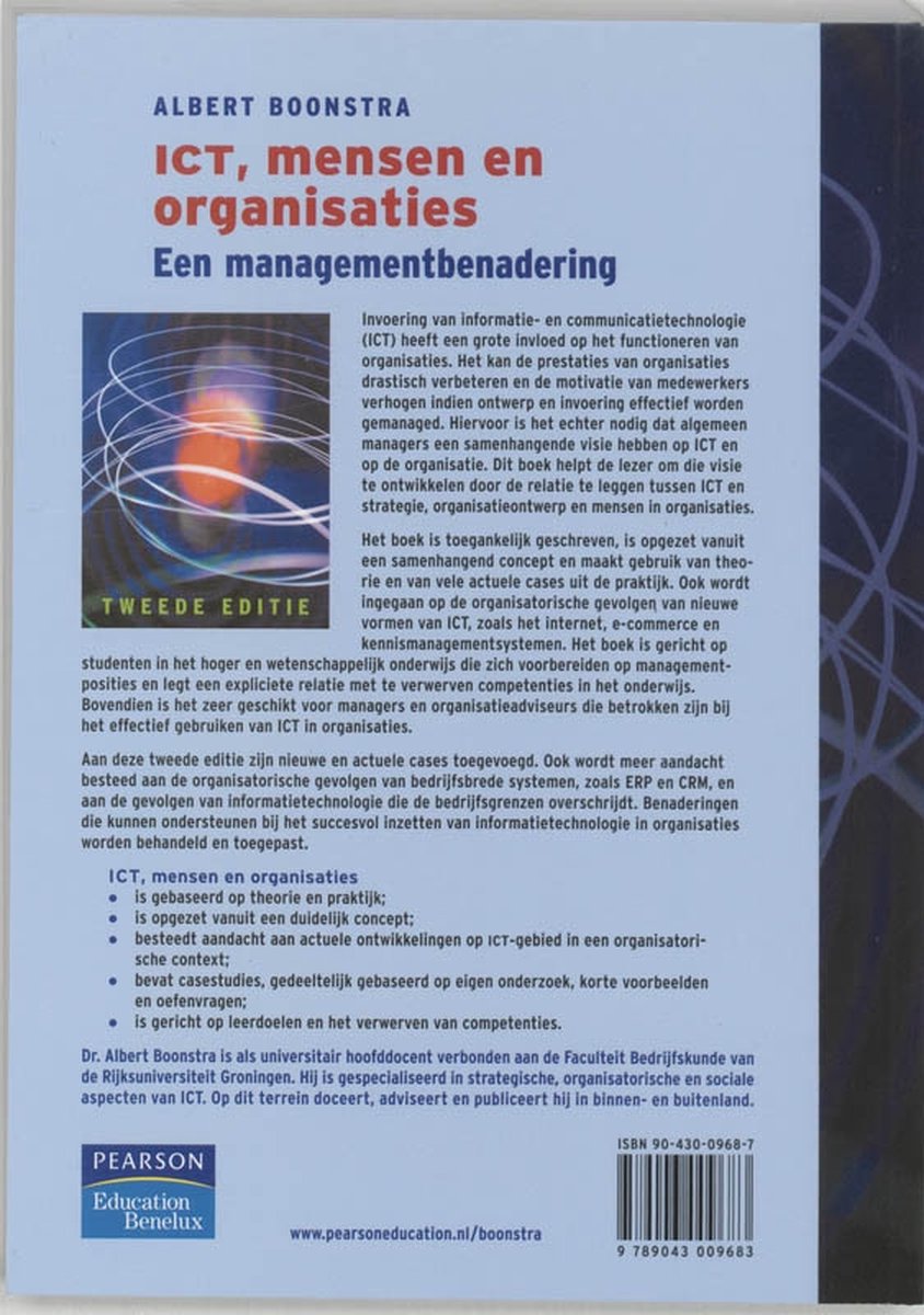 Ict Mensen En Organisaties | 9789043009683 | Boonstra Albert | Livres | bol