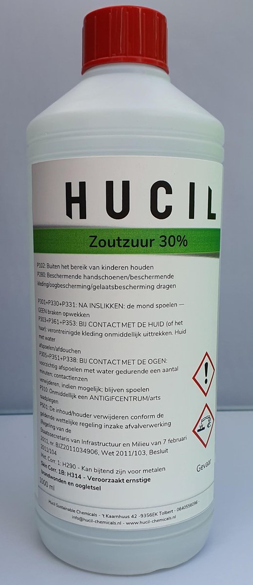 Hucil - Zoutzuur 10% - 1000 ml | bol.com