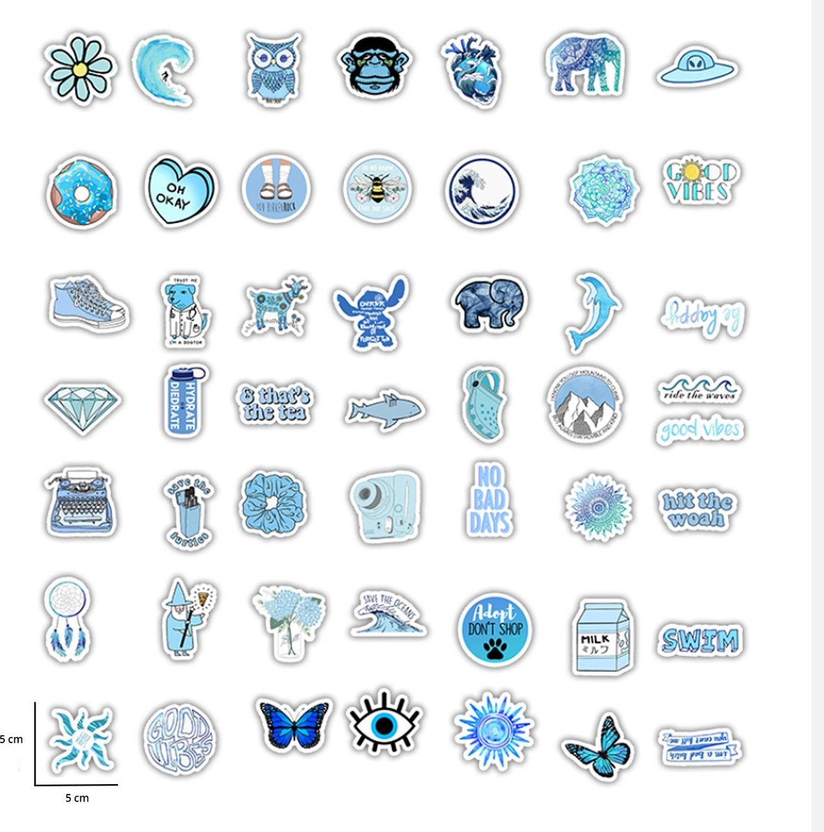 Blauwe visco vinyl laptop stickers | Bullet journal | 50 stuks | bol.com