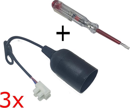 3X Verhuisfitting fitting zwart standaard E27 max 60W ...