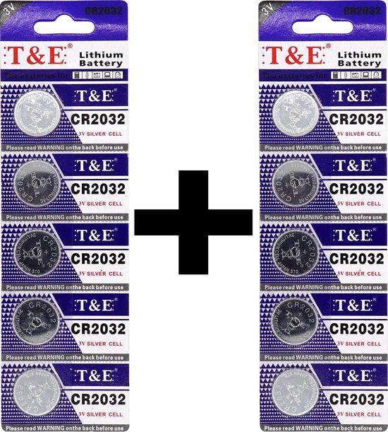 CR2032 Knoopcel Batterij 3V - Lithium Cell CR2032 - Horloge Batterij - 2X5=10 Stuks... | bol.com