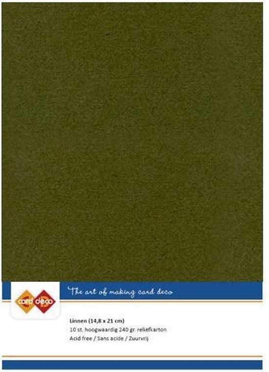 A5 Pine Green Linen Cardstock 10 stuks | bol