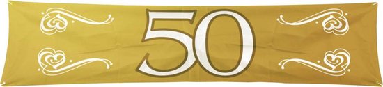 Spandoek 50 jaar getrouwd 180breed x 40cm | bol.com