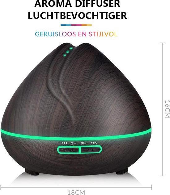 Aroma Diffuser Incl. 2x Etherische Olie Luchtreiniger Verstuiver Aroma Vernevelaar -... | bol