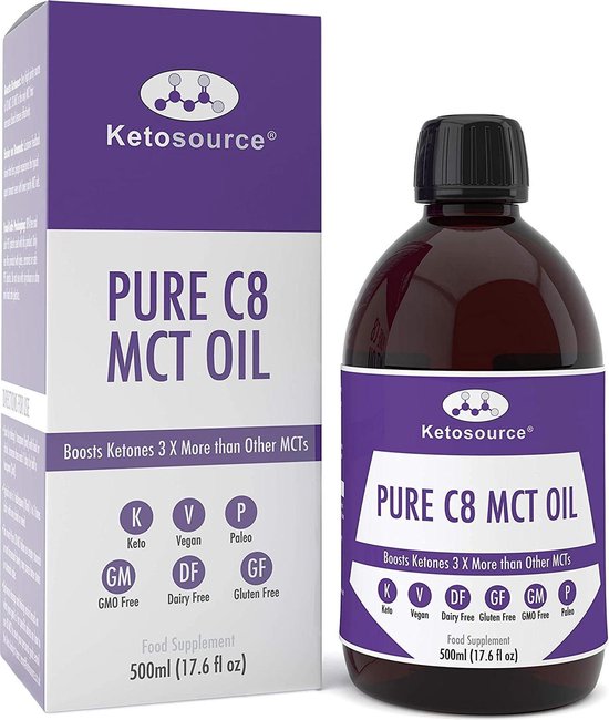 Premium Pure C8 MCT-olie | Verhoogt ketonen 3x meer dan andere MCT's | Hoogste 99,8%... | bol.com