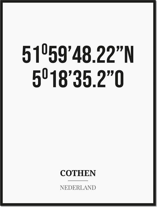 Poster/kaart COTHEN met coördinaten | bol.com