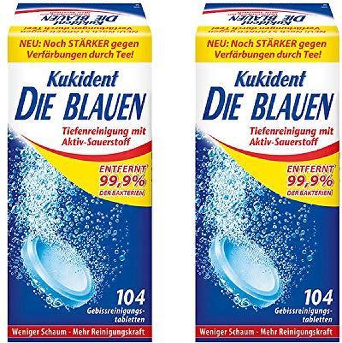 Kukident Aktiv Kunstgebit Reiniging Tabletten Blauwe Voordeelverpakking ...