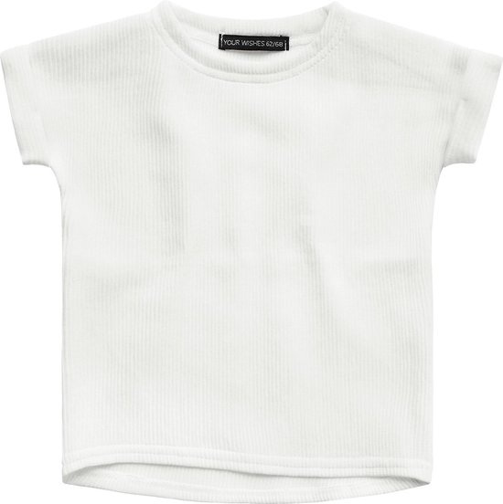 Your Wishes Baby Boxy tee Pale Rib White 62/68 | bol.com