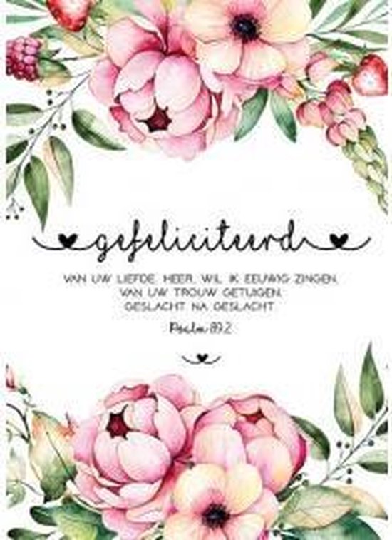 Kaart A6 10x15cm Met Envelop Gefeliciteerd Psalm 89 2