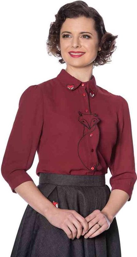 Dancing Days Blouse -L- FOXY Bordeaux rood | bol