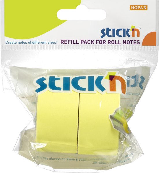 Stick'n Roll note - 25mmx10m - Navulling - 2 rollen - Neon geel ...