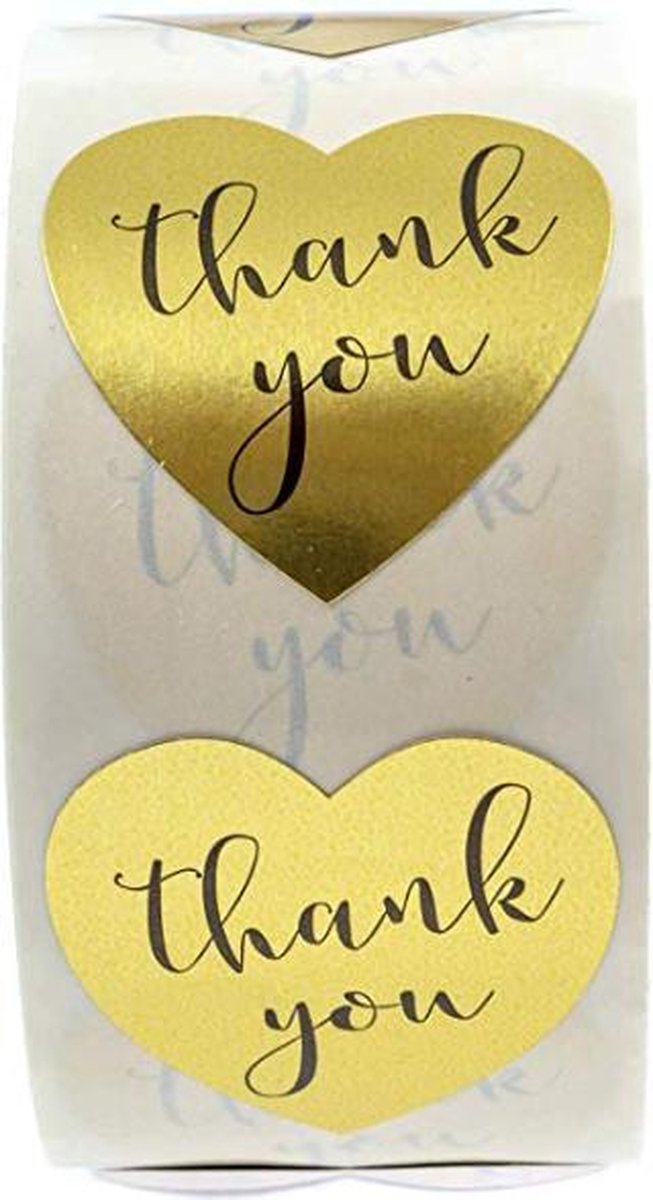 Stickers 'Thank you' - bedrijf stickers - cadeau - cadeau stickers - hartjes -... | bol.com