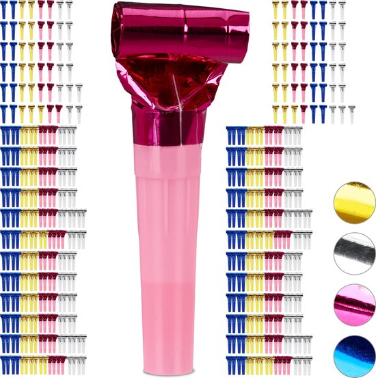 Relaxdays 500 x roltongen feest toeter - feesttoeters - roltoeters ...