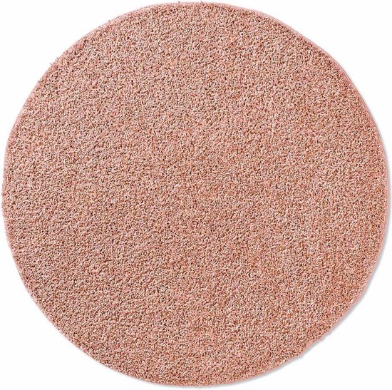 Tapis rond poil haut uni Classic - rose 120 cm rond | bol.com
