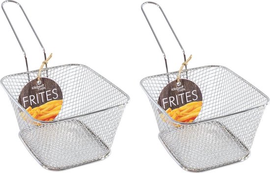 8x stuks zilver patat/snack serveermandjes/frietmandjes 14 cm ...