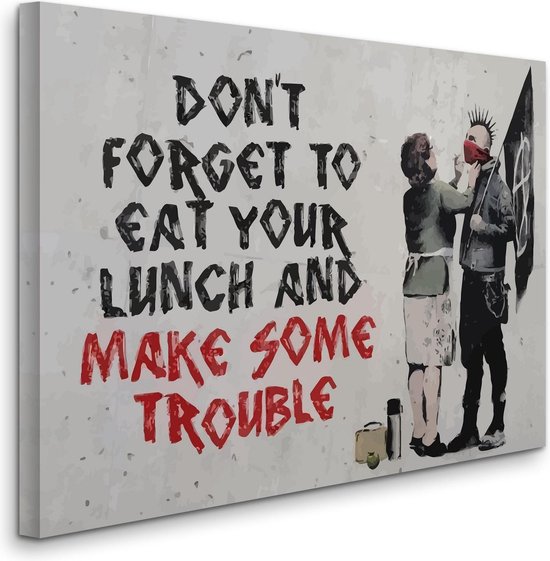 BANKSY Anarchist and Mother Canvas Print | bol