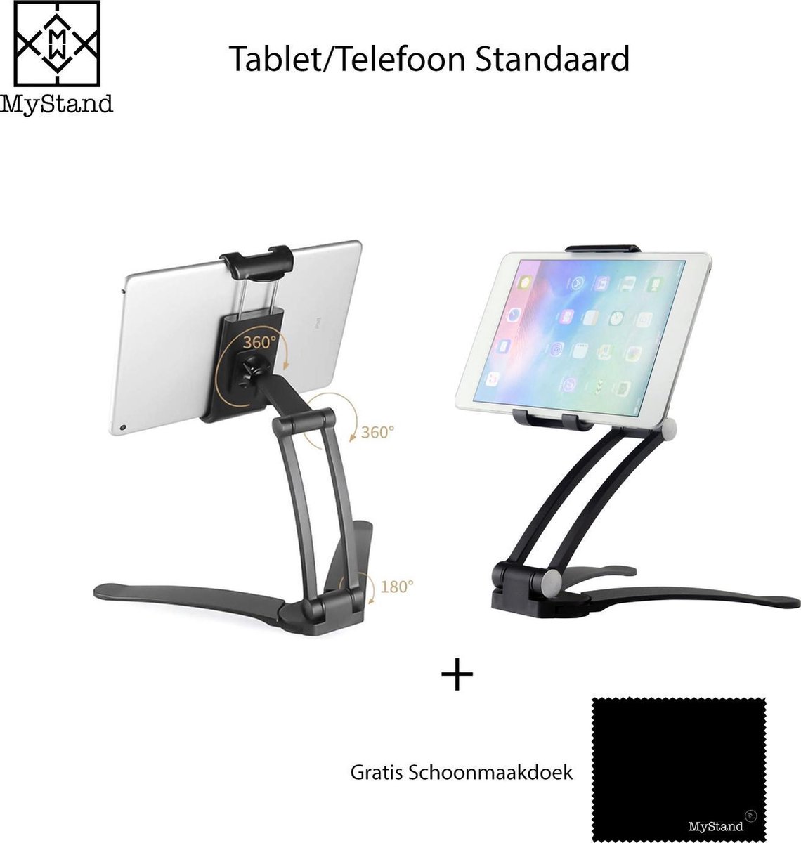 MyStand® Tablet standaard 2 in 1 - Tablet houder stand - Smartphone ...