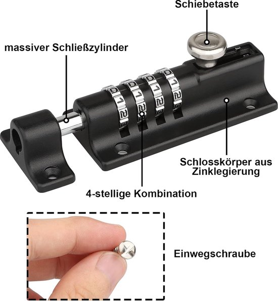 Poortvergrendeling met Cijferslot, [Weerbestendig] 4-Cijferige ...