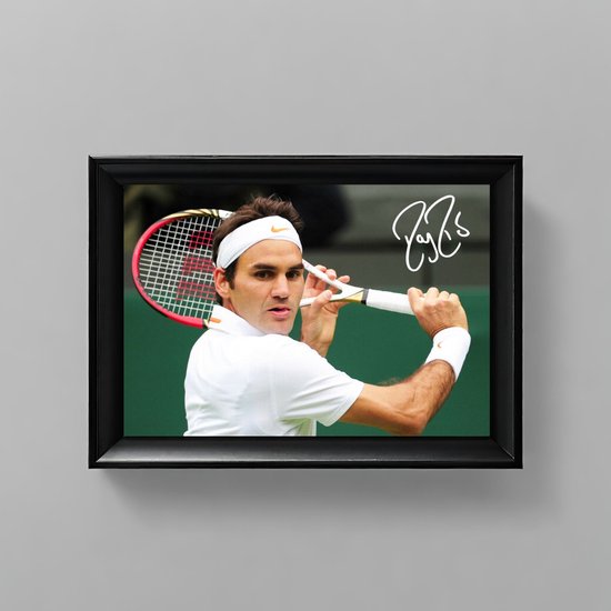 Roger Federer Ingelijste Handtekening – 15 x 10cm In Klassiek Zwart ...