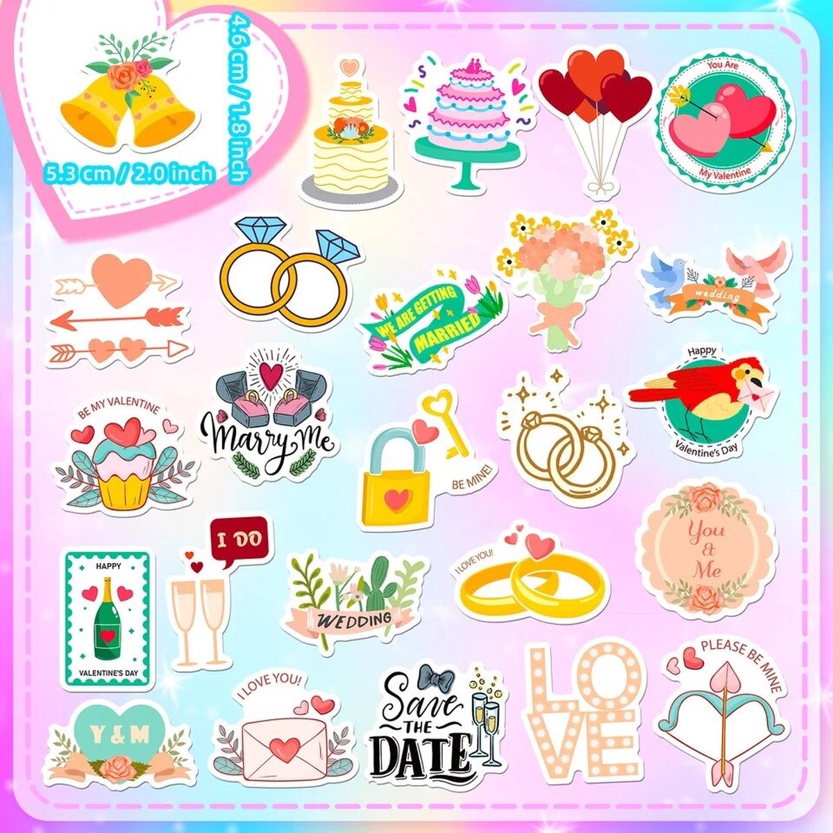 Bruiloft Stickers 50 Stuks | Wedding Stickers | Liefde | Love | Just ...