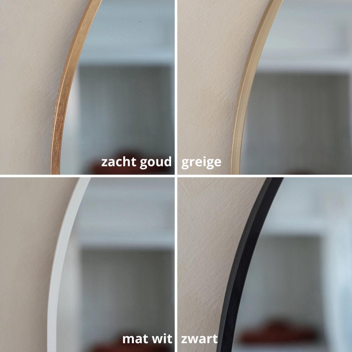 Nordic Style® Boog spiegel - 180x40cm - Zwart - boogspiegel - halfronde ...