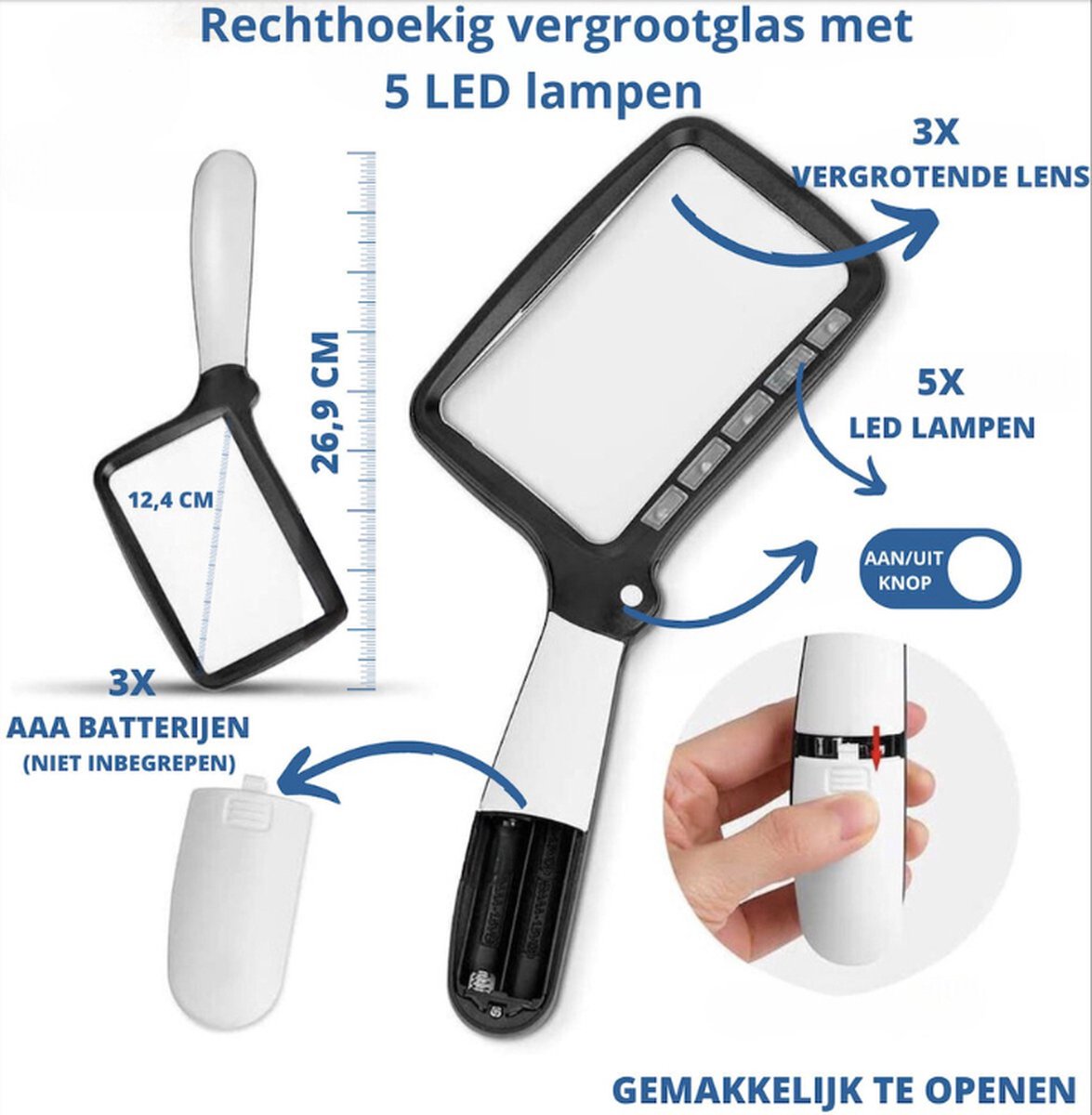 Brûhrs Vergrootglas met Verlichting – Loep – Leesloep voor Ouderen ...