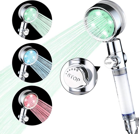 kleurrijke LED water kraan - Led-handdouche, douchekop, led-douchekop ...