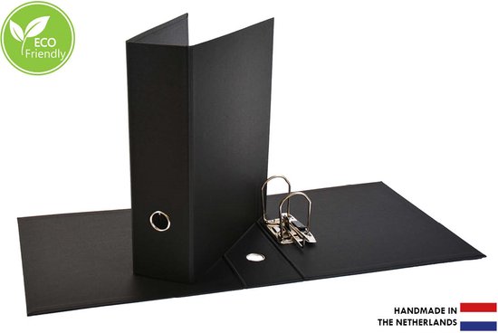 Luxe ordner Linnen met hefboom mechaniek – Made in Holland – Zwart ...