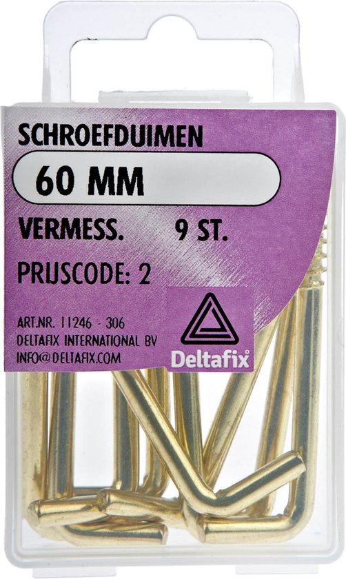 Deltafix Schroefduimen - 9x - vermessingd metaal - 60 mm - ijzerwaren ...