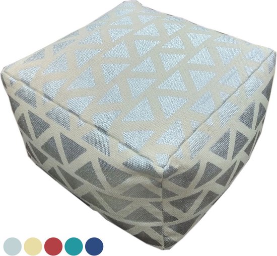 SVJ Poef - 45x45x30 cm - Katoen - Zilver | bol