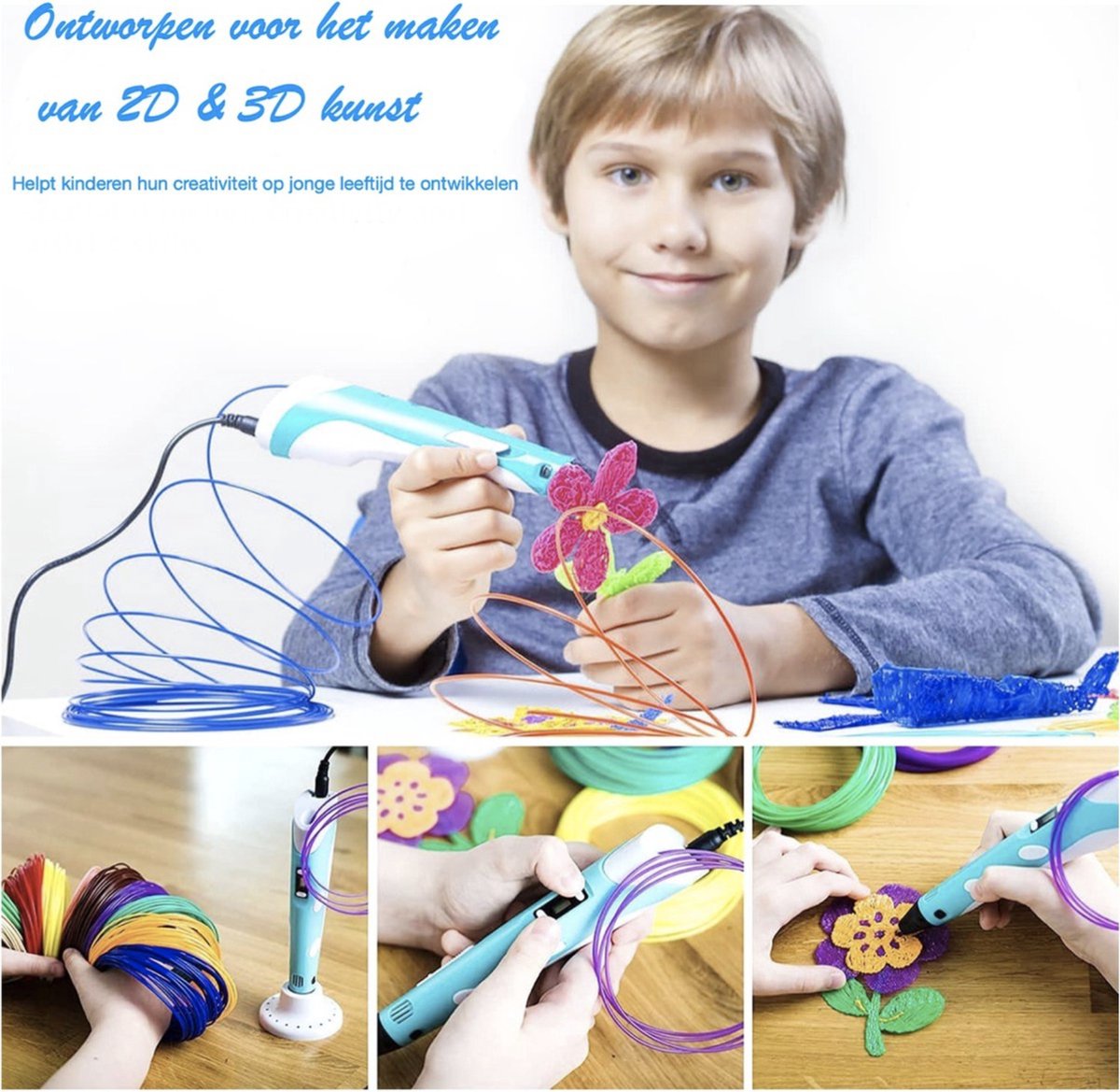 3D-pen - Inclusief 3 meter filament - Starterskit - 3D tekenpen met ...