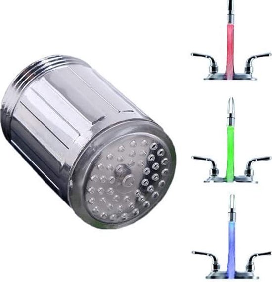 kleurrijke LED water kraan - Led-handdouche, douchekop, led-douchekop ...