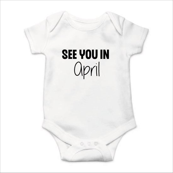 Soft Touch Rompertje met Tekst - See you in April ...