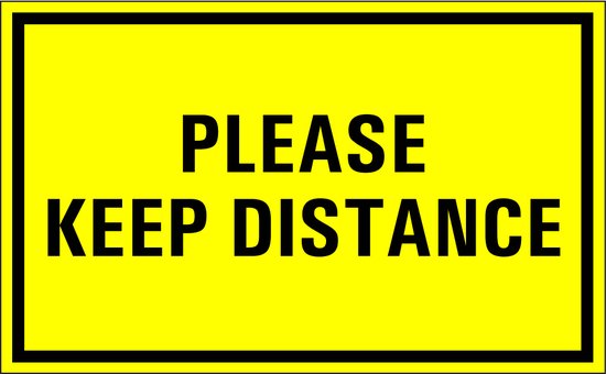 Please keep distance bord - kunststof 400 x 250 mm | bol