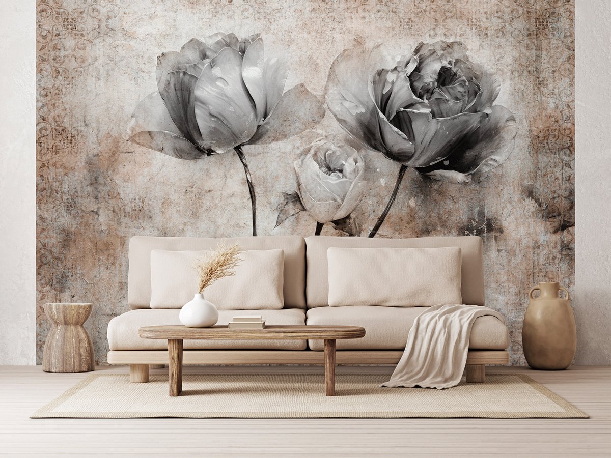 Fotobehang - Bloemen - Rozen - Structuur - Bloem - Planten ...