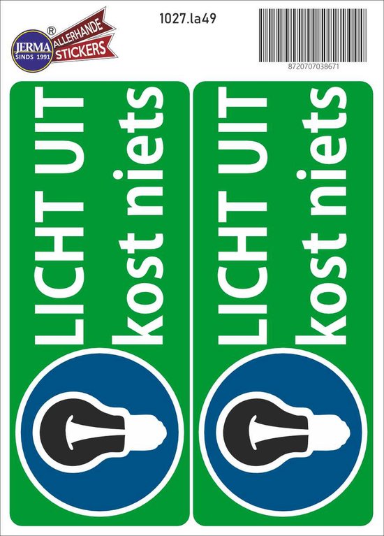 Licht uit sticker set 2 stickers | bol