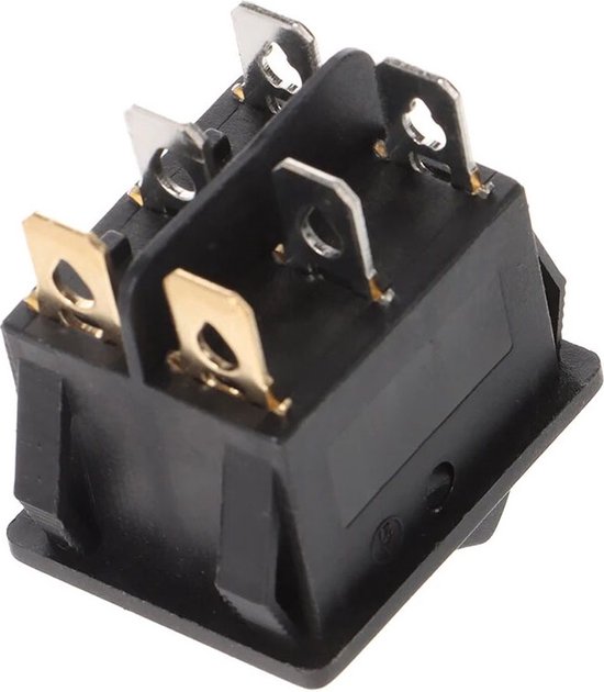 Wipschakelaar ON/OFF - 28x21x32mm - 6-pins - Dubbel polig - 15A 250V ...