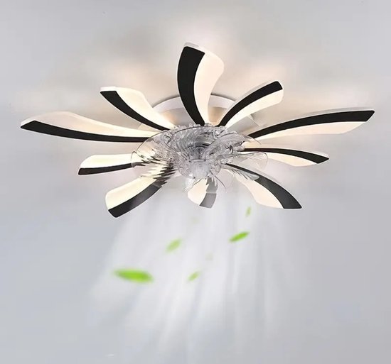 LuxiLamps - 5 Vleugel Ventilator Lamp - Dimbaar Met Afstandsbediening ...